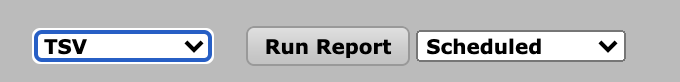 How do I select TSV format when scheduling a report?